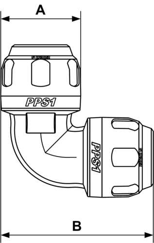 PPS1 9C - 90° Aluminum union elbow fitting for pipe | Prevost