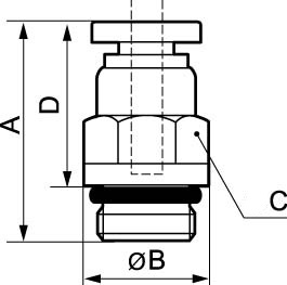 Male connector - Metric tube to male BSPT - RPD MG | Prevost