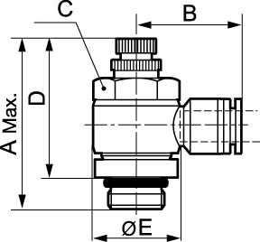 Parallel male regulator with adjusting knob - Cylinder exhaust - RPM OG ...