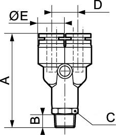 Y male - Fractional inch tube to male NPT - RPY MR | Prevost